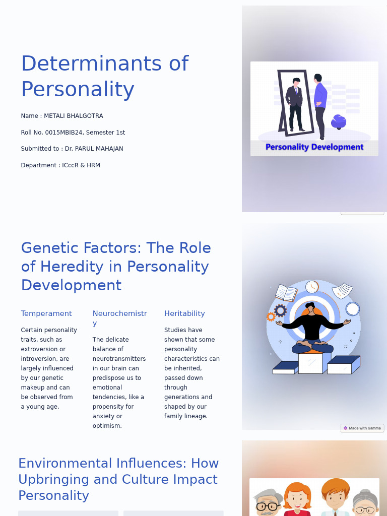 Determinants of Personality | PDF | Extraversion And Introversion | Attachment Theory