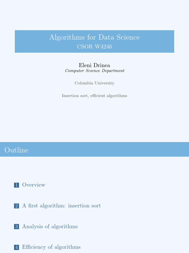 1 Insertionsort Pdf Time Complexity Algorithms