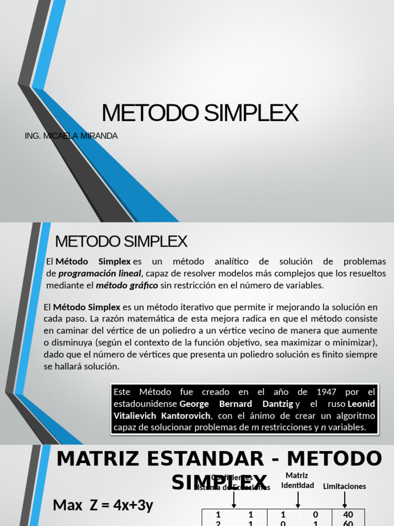 Método Simplex: Solución de Programación Lineal | PDF