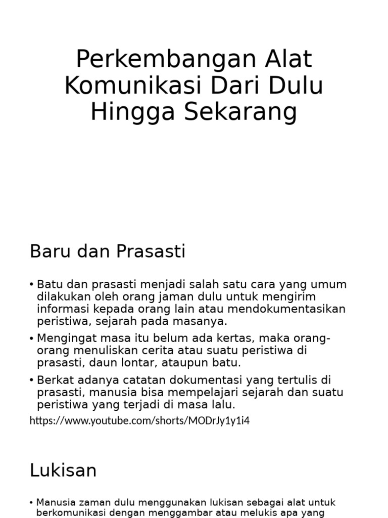 Perkembangan Alat Komunikasi Dari Dulu Hingga Sekarang | PDF