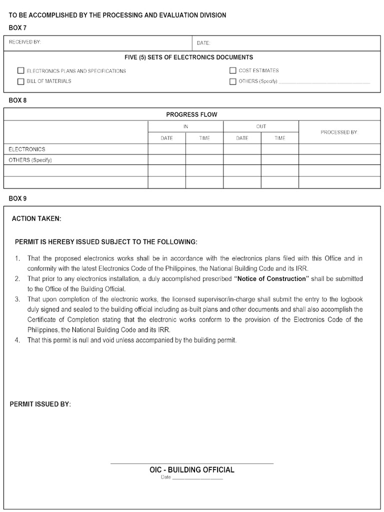 Electronics Permit (BACK) | PDF