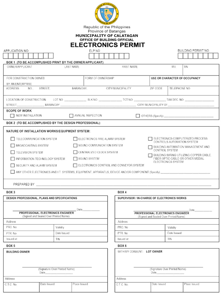 Electronics Permit (FRONT) | PDF