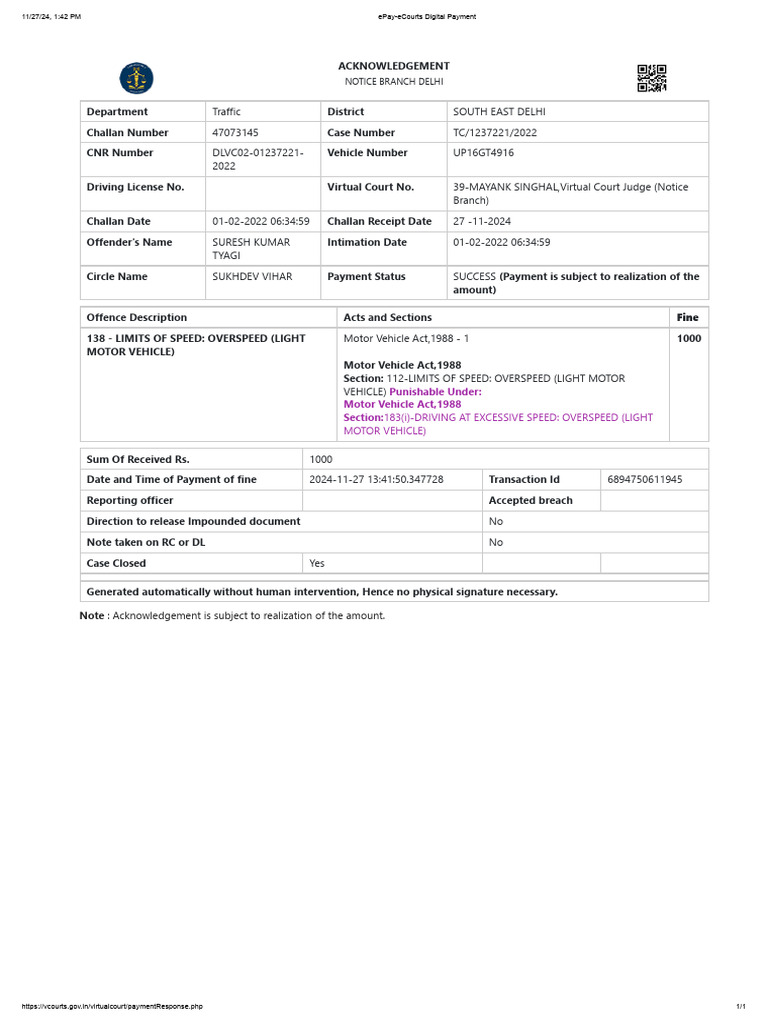 ePay-eCourts Digital Payment2 | PDF | Traffic Ticket | Crime & Violence