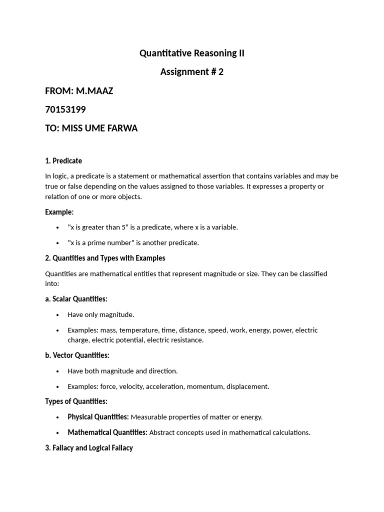 Quantitative Reasoning II | PDF | Fallacy | Quantity