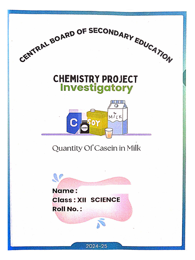 Determination of Quantity of Casein in Milk Investigatory Project | PDF
