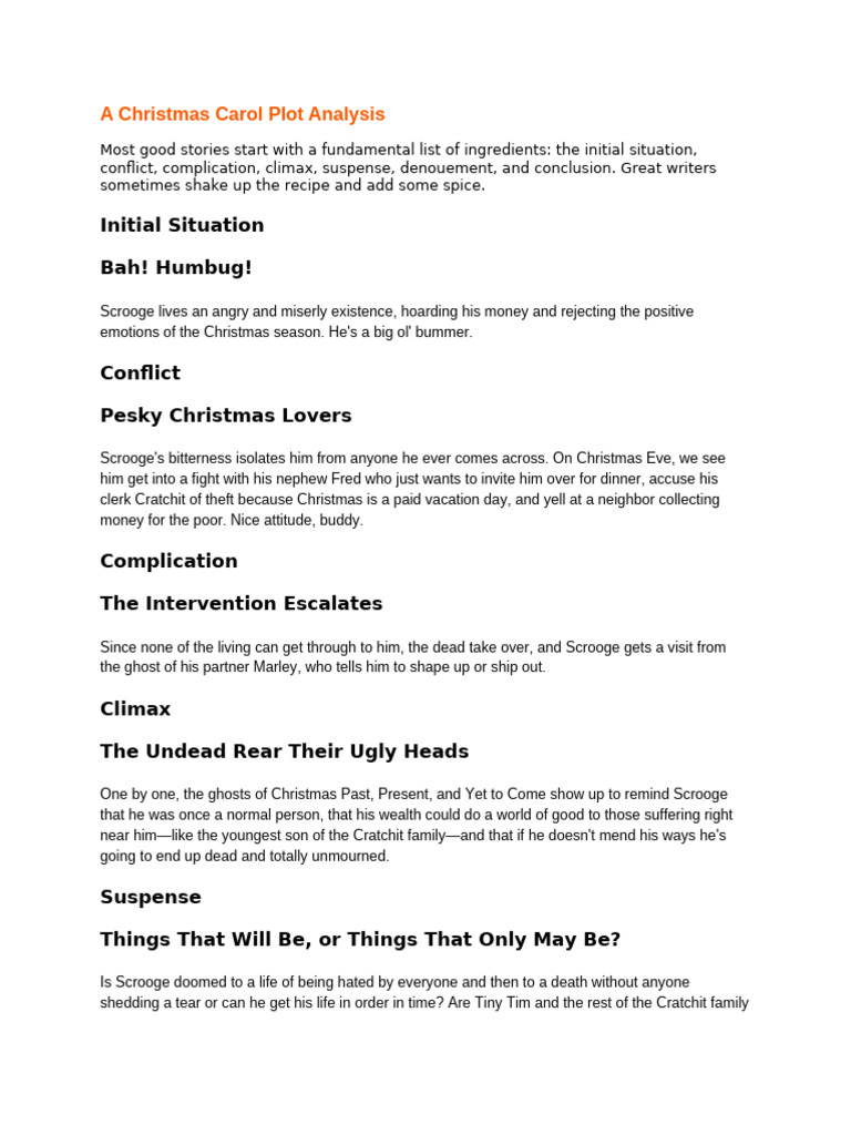 A Christmas Carol: Plot Breakdown | PDF | Ebenezer Scrooge | A ...