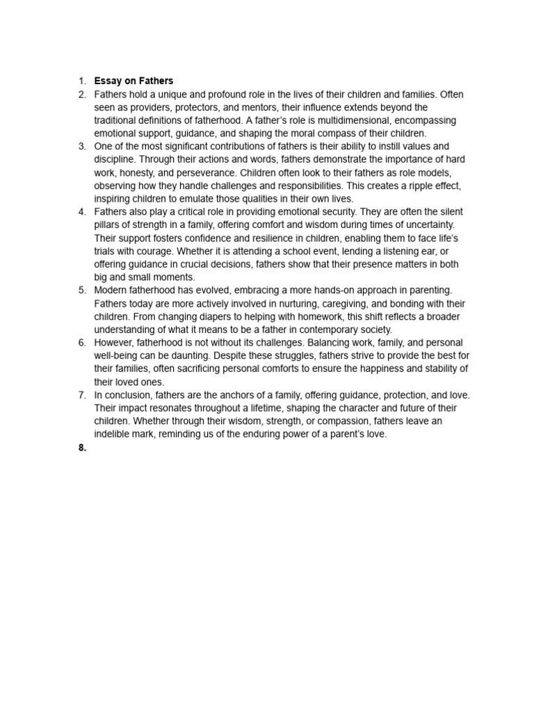 Essay On Father | PDF