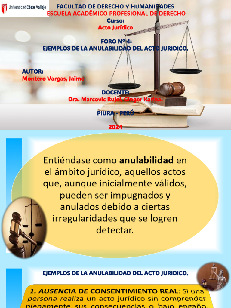 Ejemplos de Anulabilidad Del Acto Juridico | PDF