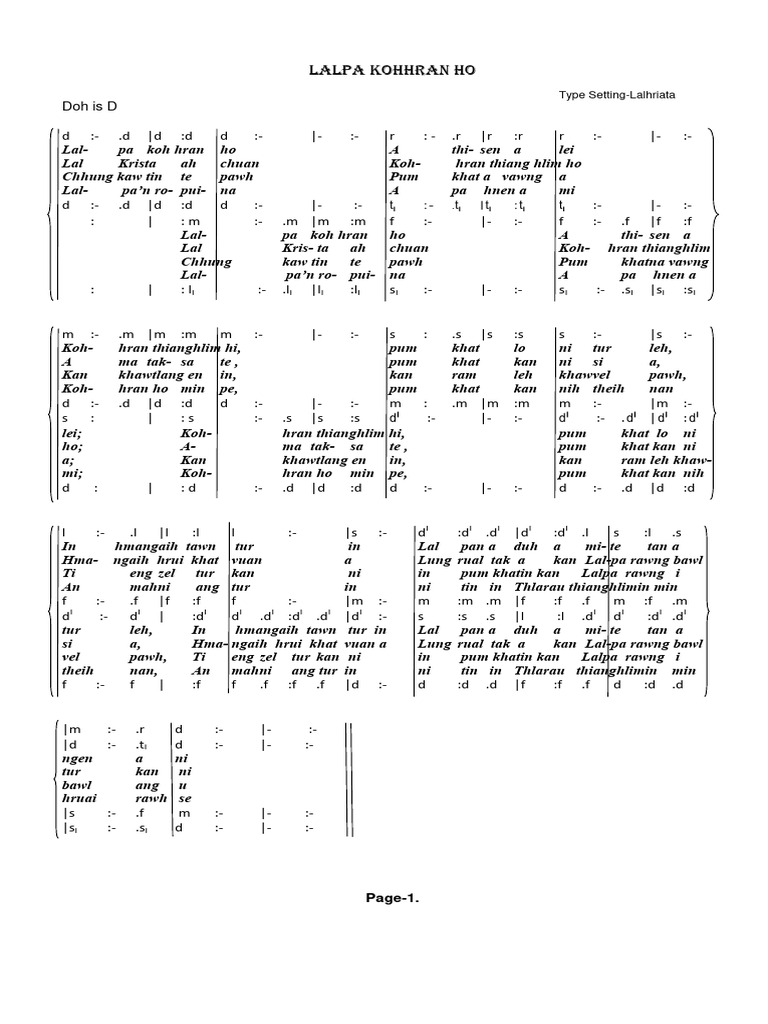 Lalpa Kohhran Ho-1 | PDF