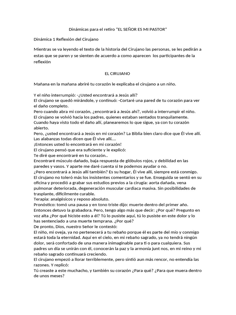 Dinámicas para El Retiro | PDF | Corazón | Cirujano