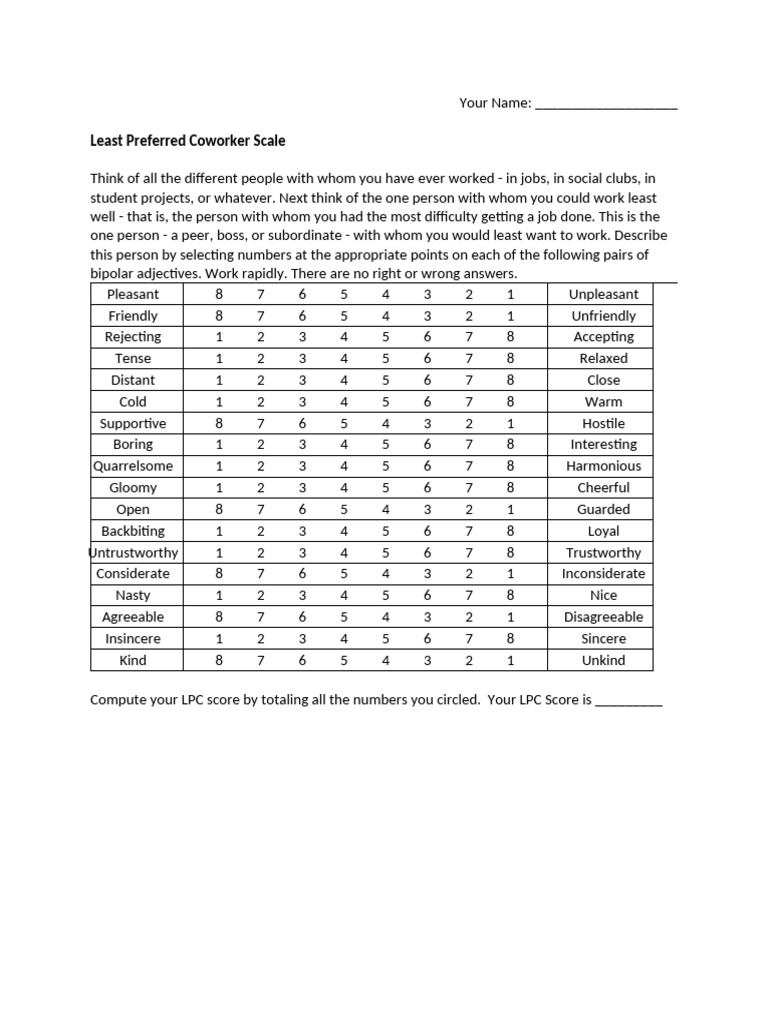 LPC Scale | PDF