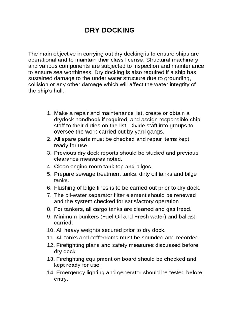 Dry Docking | PDF | Ships | Firefighting