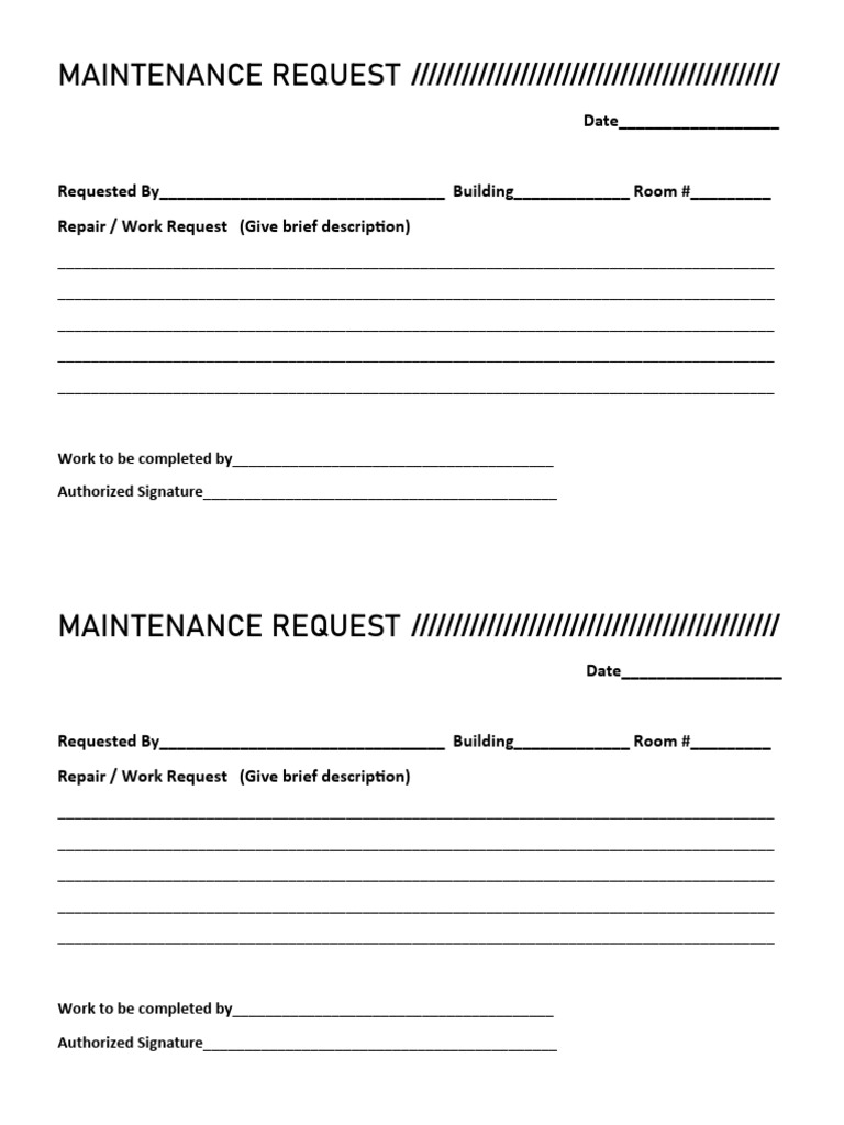 Maintenance Work Request Form | PDF