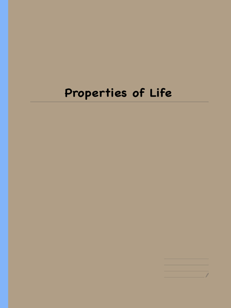 Properties of Life | PDF