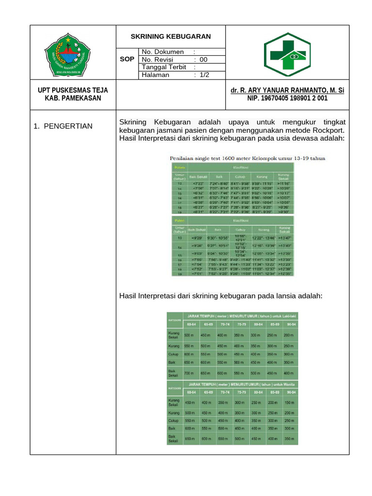 SOP SKRINING KEBUGARAN Fix | PDF