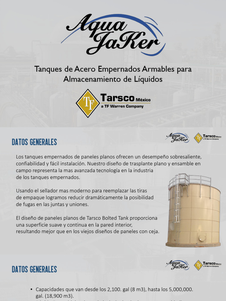 Tarsco Tanques Aqua Jaker | PDF | Agua | Revestimiento