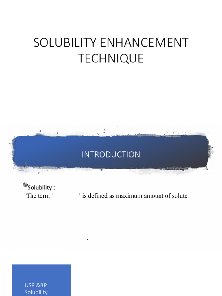 Solubility Enhancement Technique | PDF | Solubility | Tablet (Pharmacy)