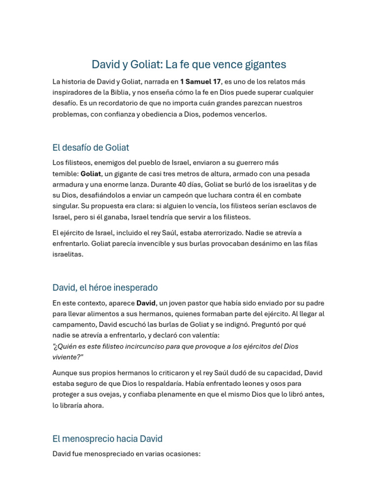 David y Goliat | PDF | Goliat | David