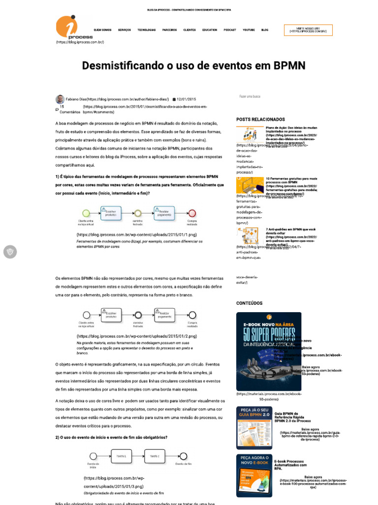 Desmistificando o Uso de Eventos em BPMN | PDF
