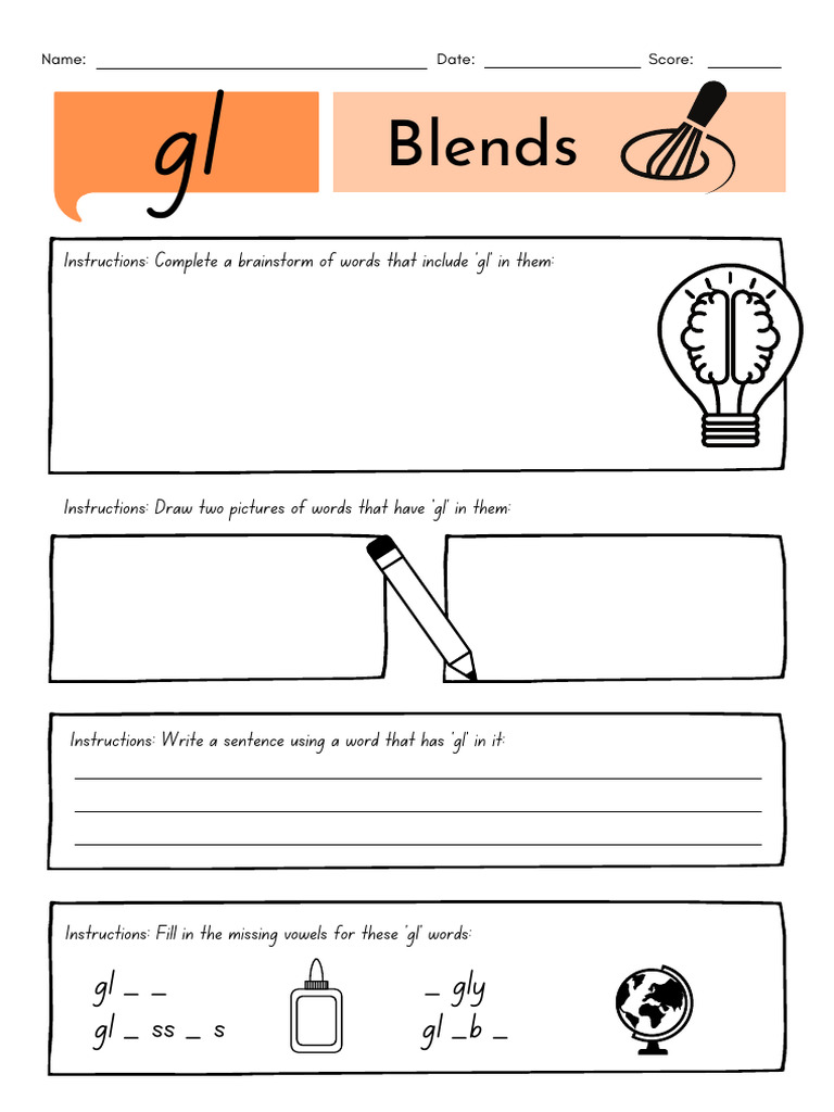 Word Blends GL Worksheet PDF | PDF | Semantic Units | Languages