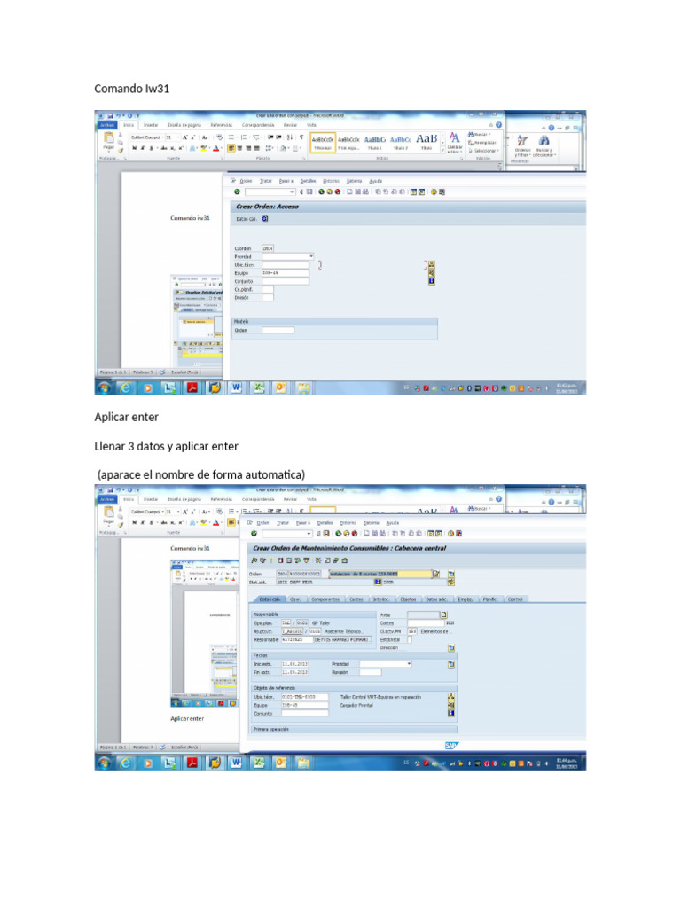 Crear Ot Una Orden Con Solped | PDF