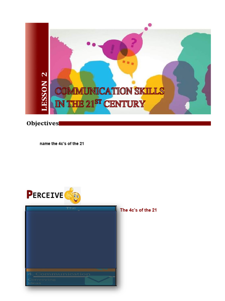 Lesson 1 3 Communication Skills in The 21st Century | PDF ...