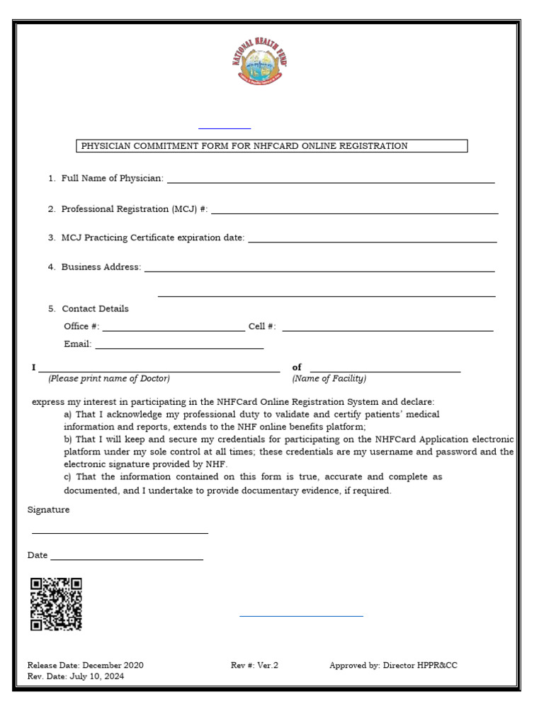 NHF Physician Commitment Form | PDF