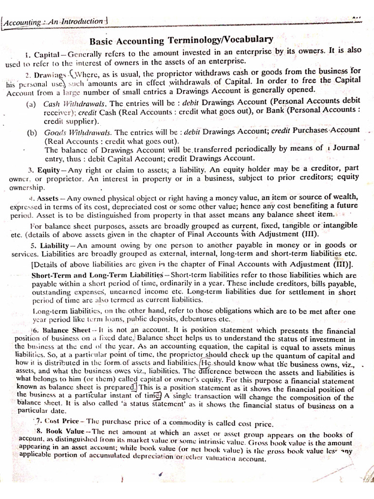 Accounting Terminology | PDF