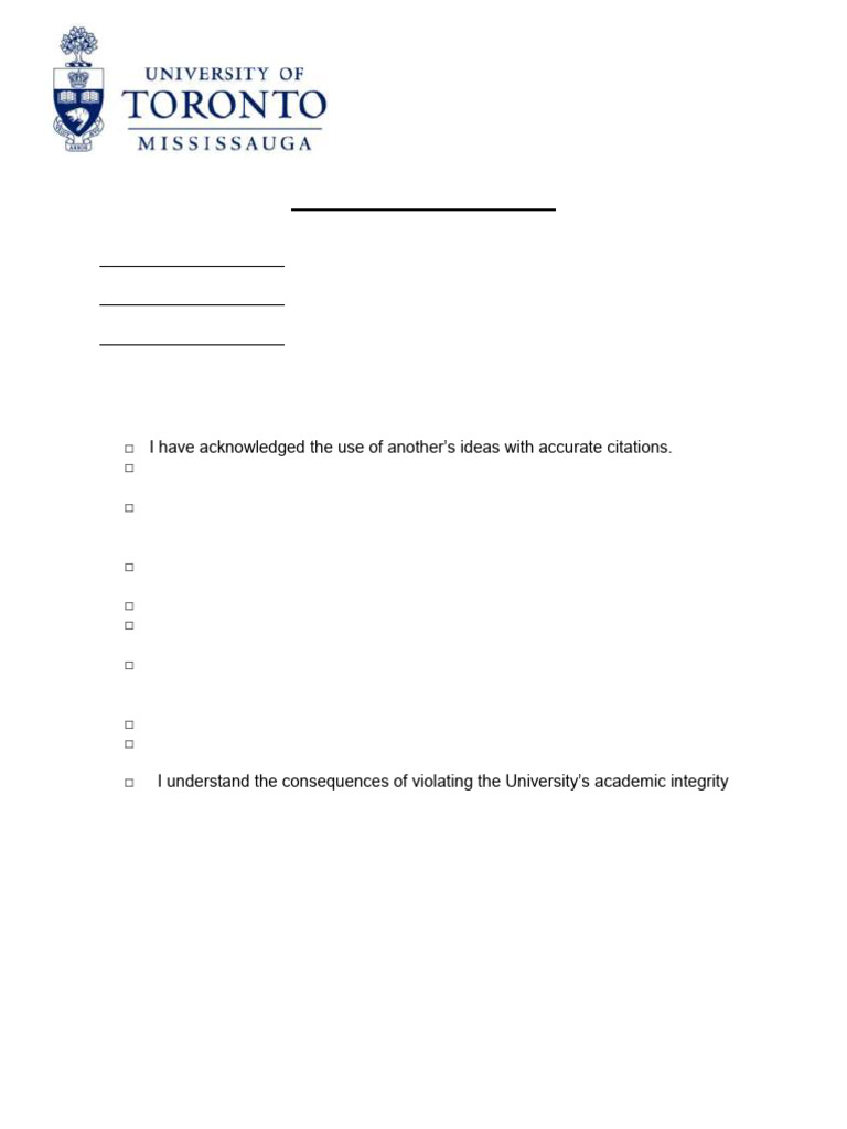 Student Academic Integrity Checklist | PDF