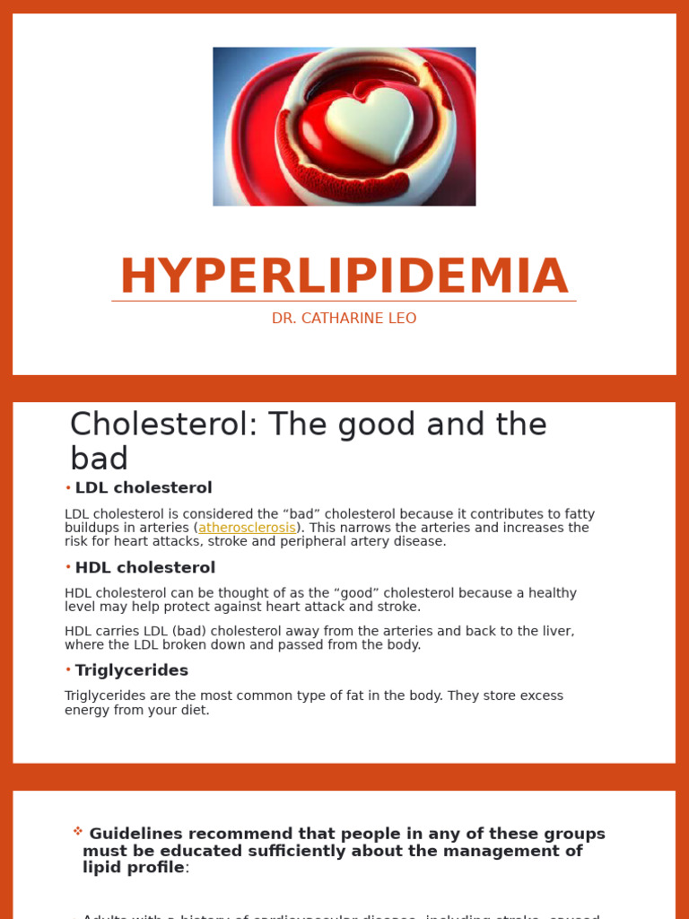 Hyperlipidemia Management | PDF | Cholesterol | Low Density Lipoprotein