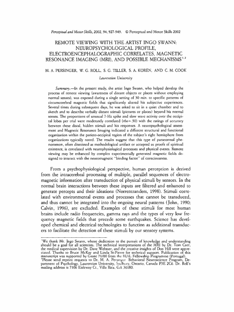 Ingo Swann Neuropsychological Profile-Electroencephalographic ...