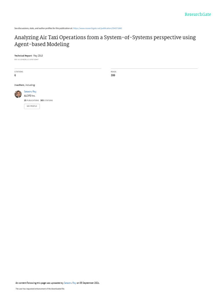 Air Taxi Operations: A System-of-Systems Analysis | PDF | Uncertainty ...