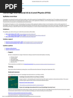 A Levels Physics Syllabus | PDF