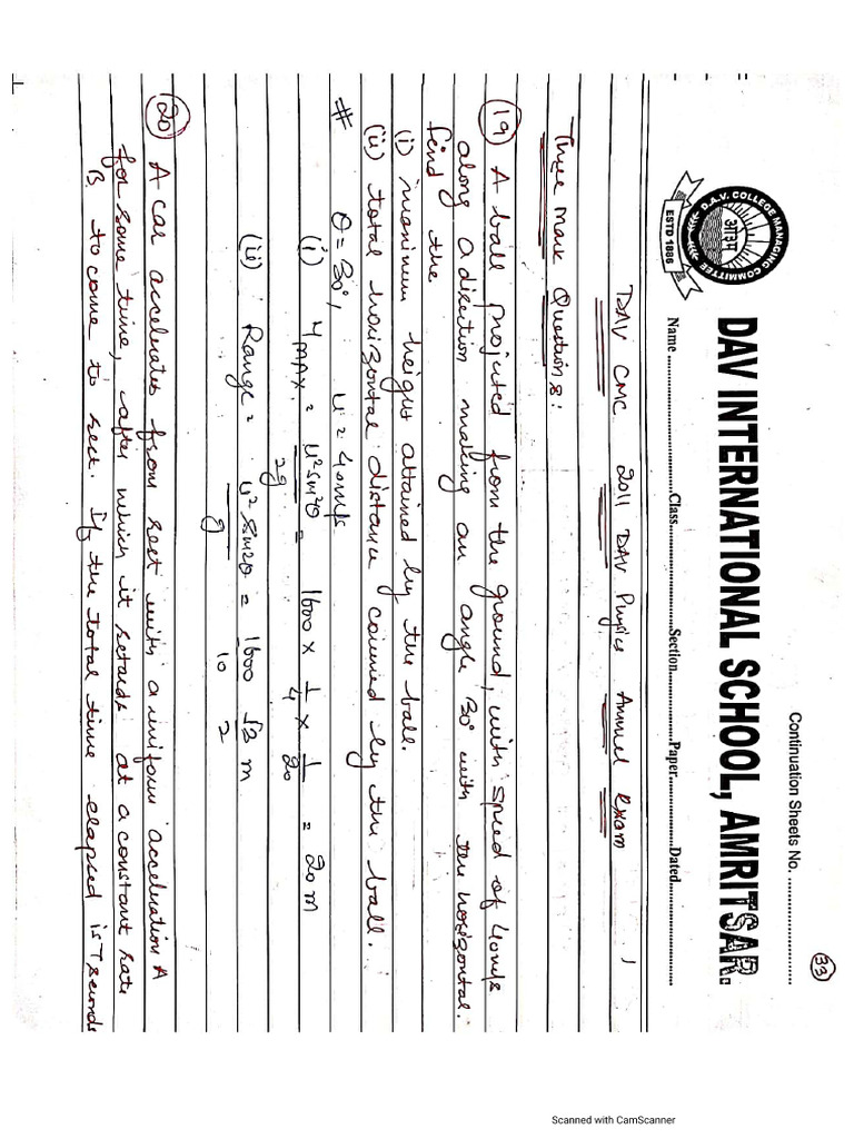 DAV Board PYQs Class 11 Three Mark Questions | PDF