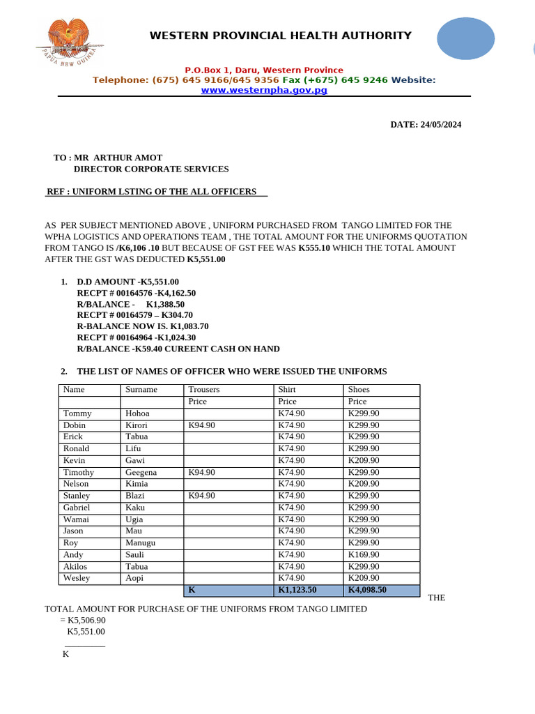Western Provincial Health Authority | PDF