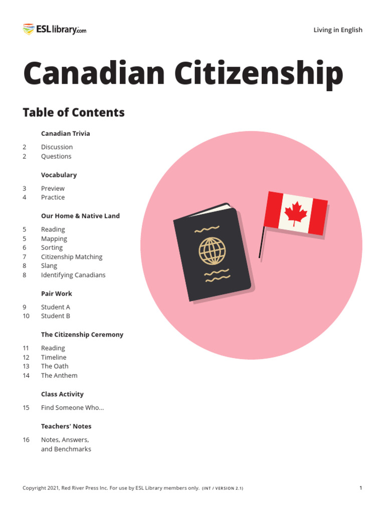 Canadian-Citizenship - S Handout | PDF | Provinces And Territories Of ...
