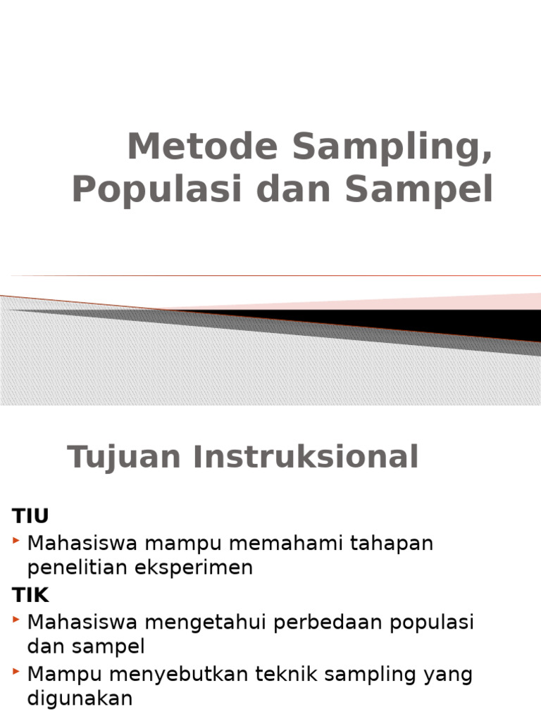 Metode Sampling dalam Penelitian Eksperimen | PDF