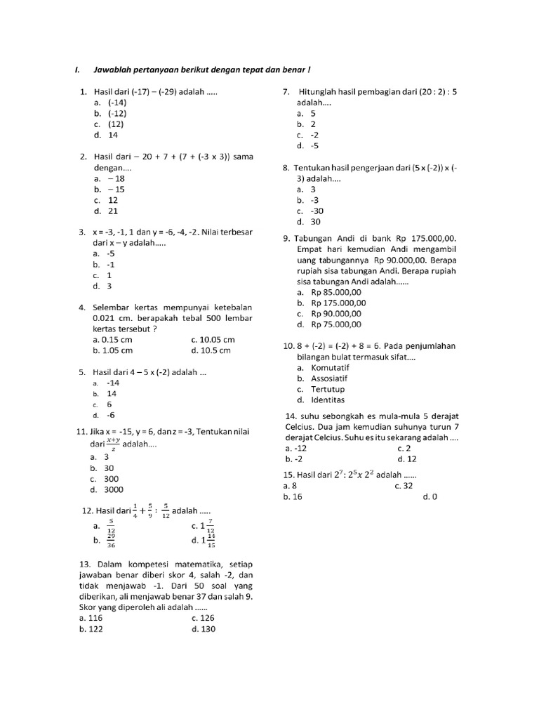 Soal Latihan Bilbul | PDF