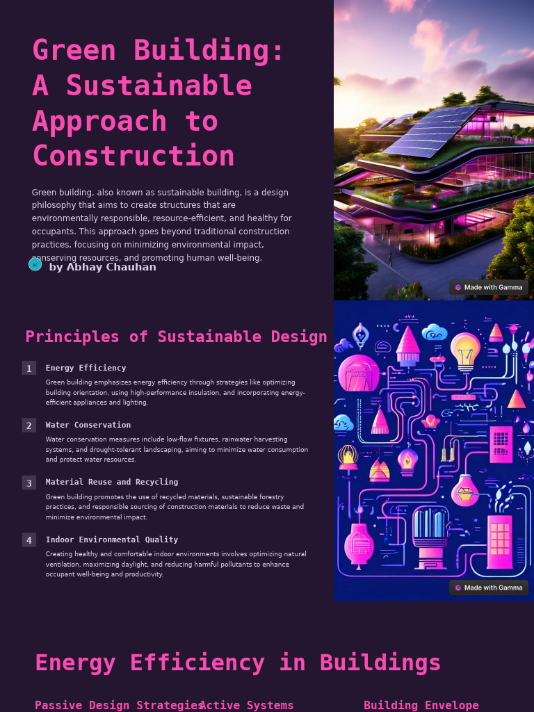 Green Building: Sustainable Construction Guide | PDF | Green Building | Efficient Energy Use