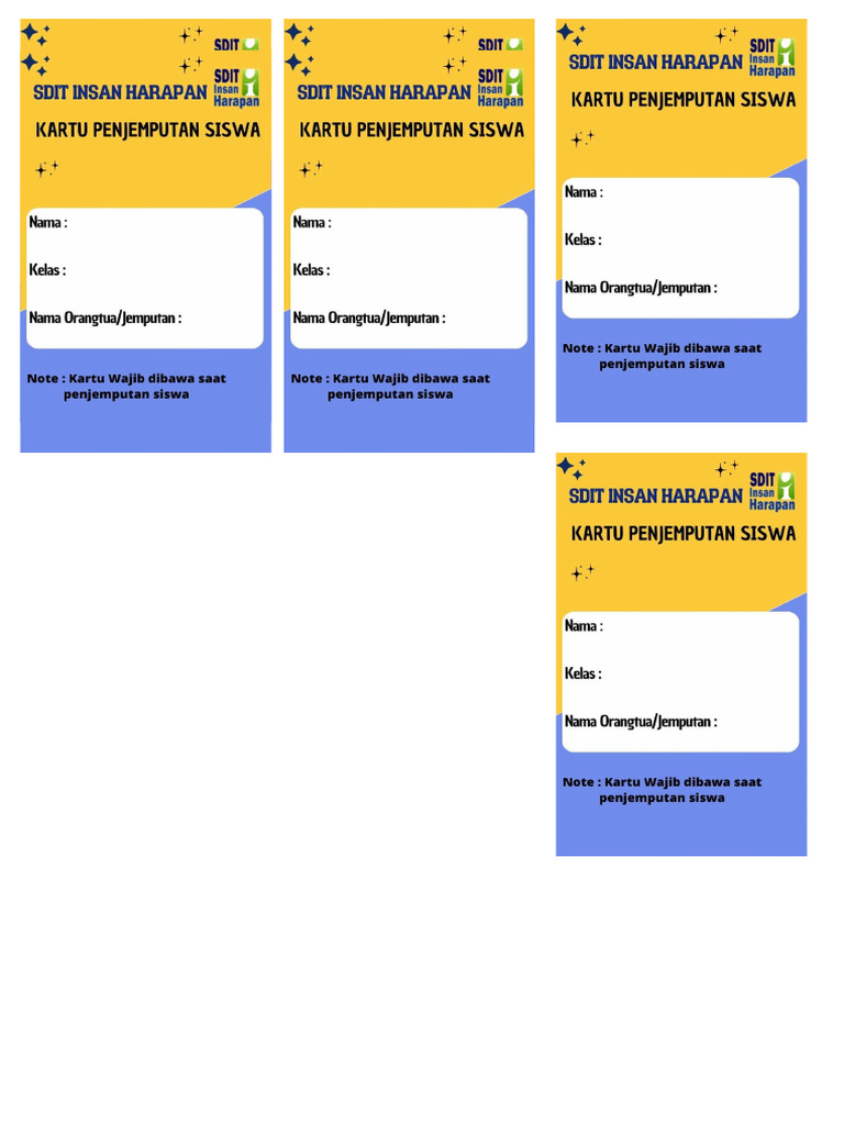 Format Kartu Penjemputan | PDF