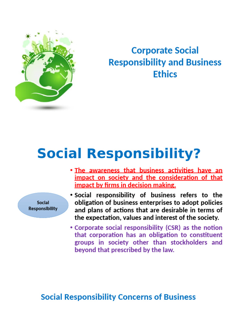 Chapter 4 Social Responsibility | PDF | Business Ethics | Corporate ...