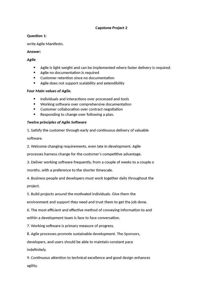 Capstone Project - 2 | PDF | Scrum (Software Development) | Technology Development