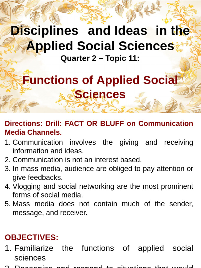 DIASS - Q2 - WEEK 11 - Functions of Applied Social Sciences | PDF ...