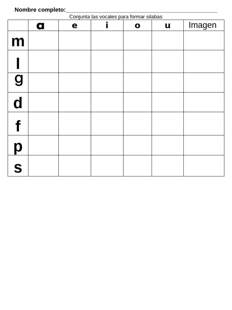 Ejercicio Silabas | PDF