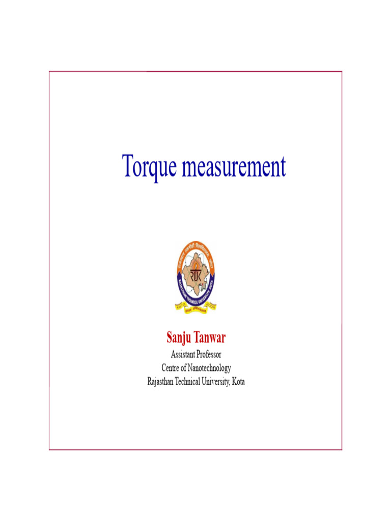 14 Torque Measurement | PDF | Torque | Inductor