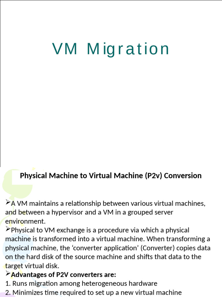 Lect6-Vm Migration | PDF | Cloud Computing | Virtual Machine