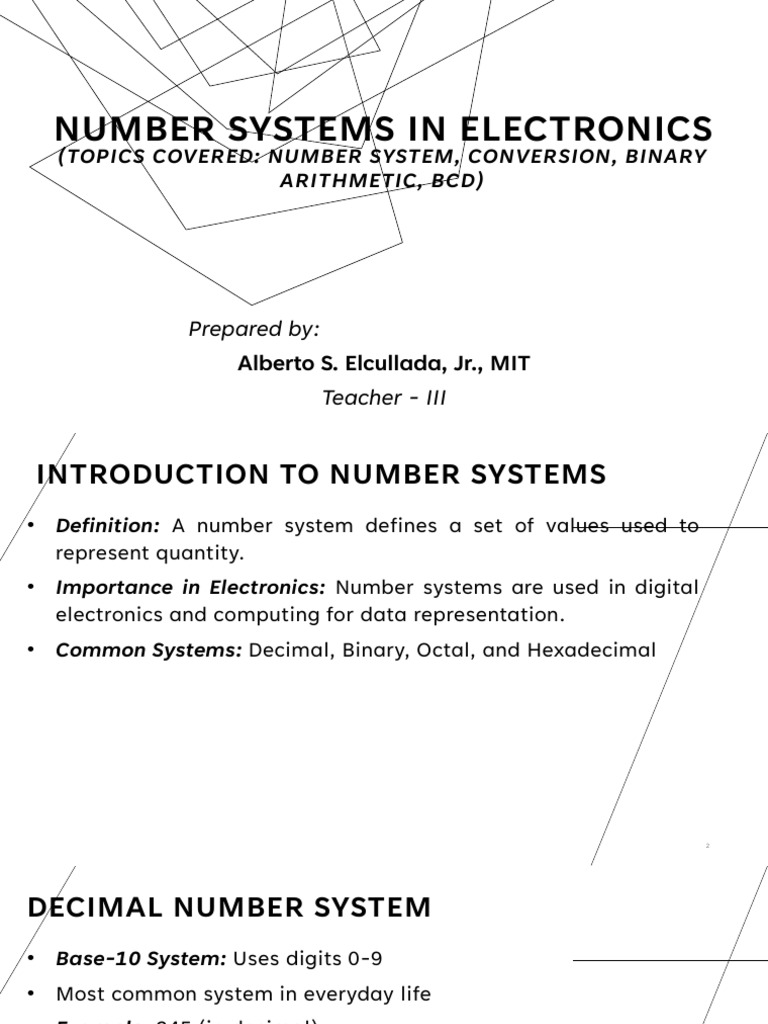 Number Systems in Electronics | PDF | Binary Coded Decimal | Decimal