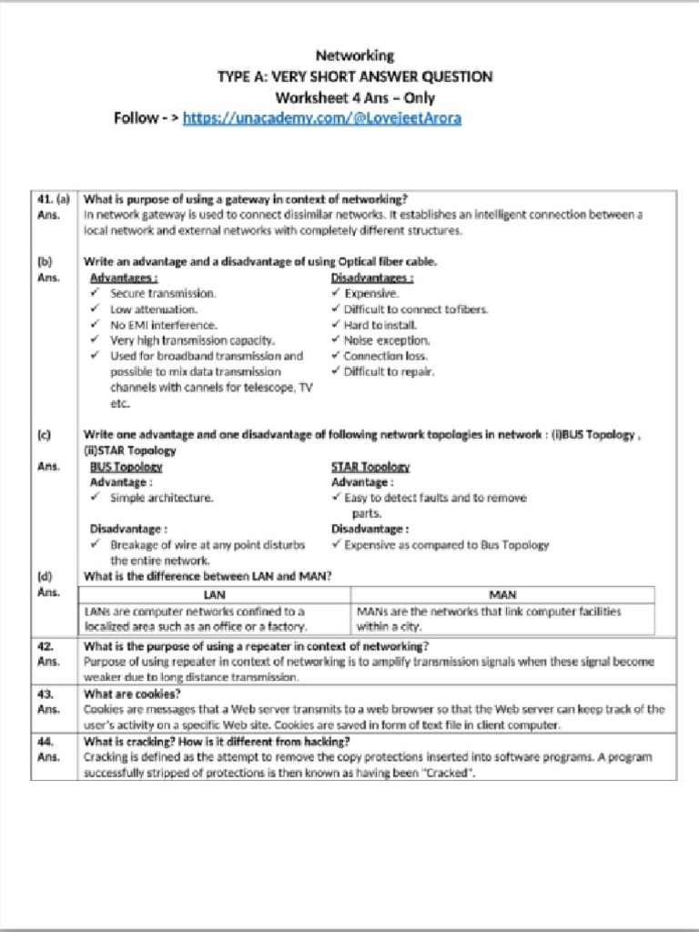 Networking Answers PDF | PDF