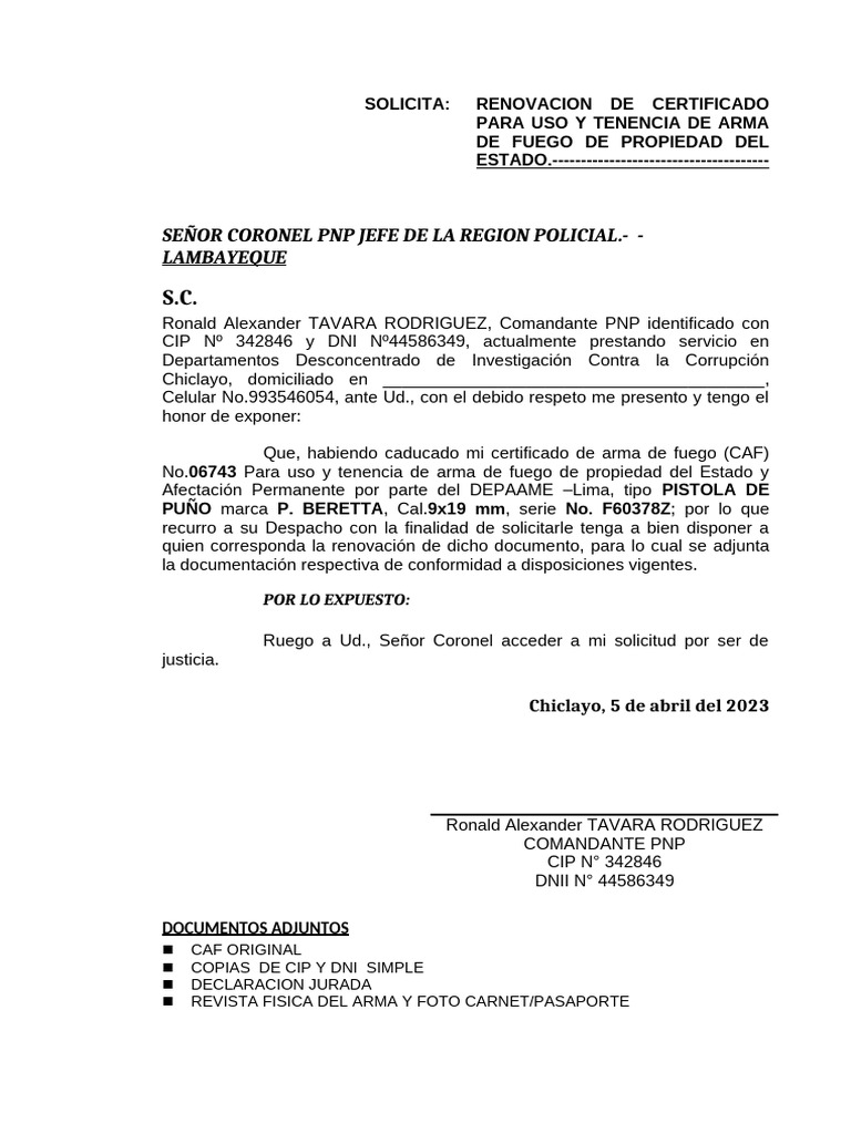 Renovacion de Caf | PDF | Documento de identidad | Gobierno