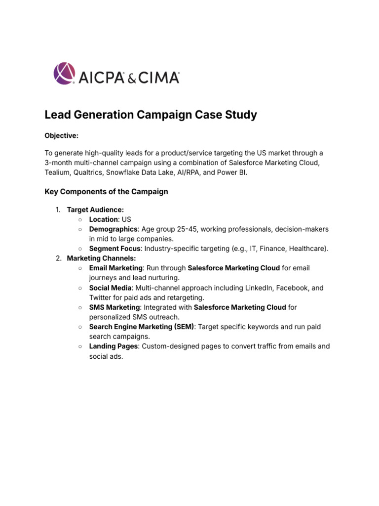 AICPA Case Study 2024 - Consultant Document | PDF | Performance ...